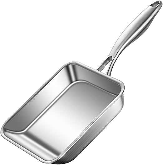 Amazon.com: Toutrop 7.5" Japanese Omelette Egg Pan, 316 Stainless Steel ...