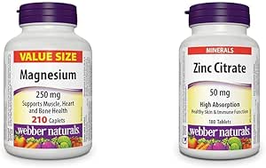 Webber Naturals Magnesium 250 mg, 210 Caplets, Supports Bone and Muscle ...