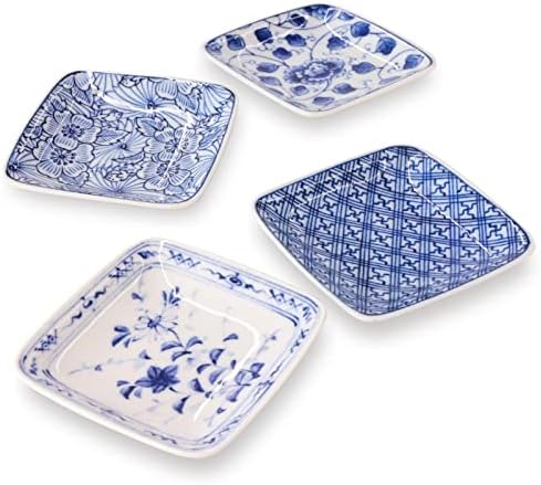 Amazon.com: Saikai Pottery Traditional Japanese Blue Patterns Small ...