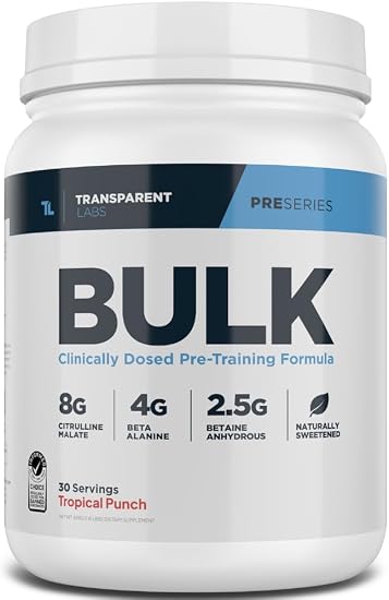 Amazon.com: Transparent Labs Bulk Pre Workout Powder - Naturally ...