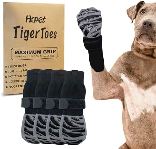 DOK TigerToes Premium Non-Slip Dog Socks for Hardwood Floors - Extra ...