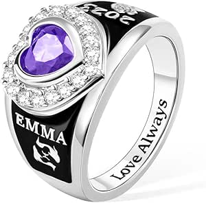 Amazon.com: BYFDIY Customize Class Rings For Women High School 2024 ...