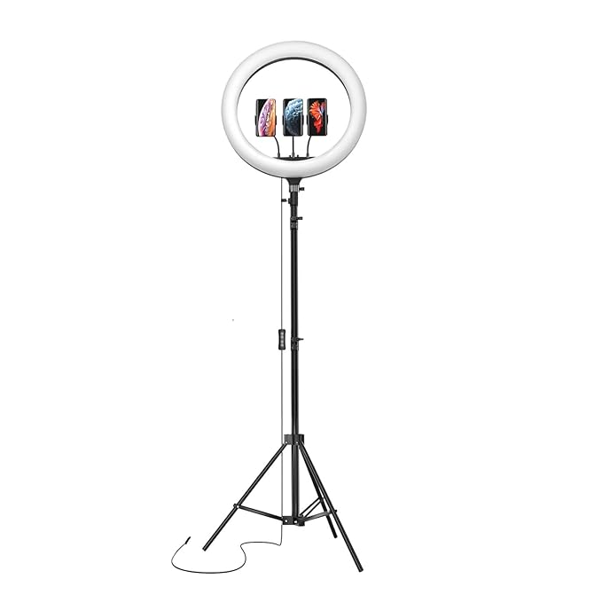 Amazon Basics LED Ring Light (14-inch) with Tripod Stand & Mini Tripod ...
