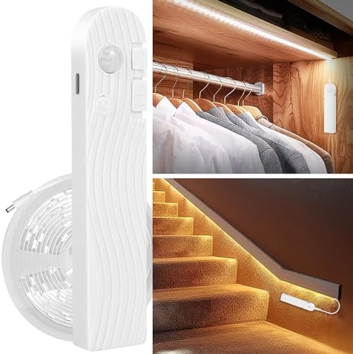 16.4ft Stair Lights Motion Sensor Indoor - Rechargeable Closet ...
