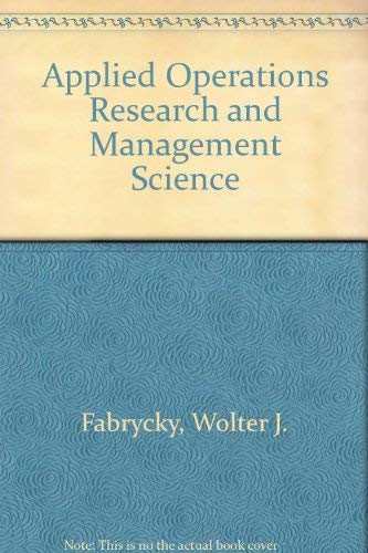 Buy Applied Operations Research and Management Science Book Online at ...