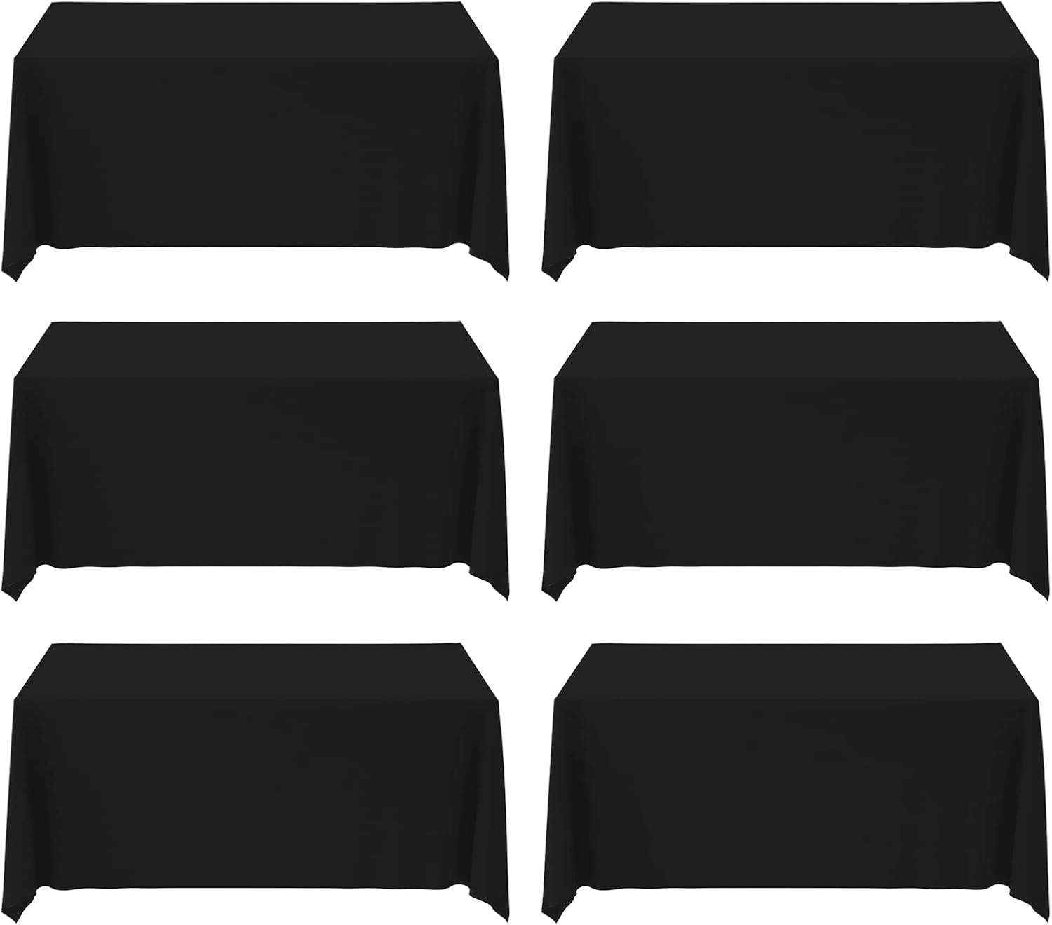 Amazon.com: LEQEE Black Tablecloths,6 Pack 90 * 132inch Stain and ...