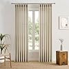 Amazon.com: RAIN CITY Beige Linen Curtain Panels with Pinch Pleat ...