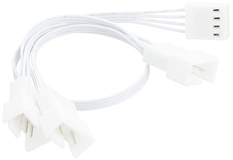 Amazon.co.jp: アイネックス PWMファン用電源3分岐デイジーチェーンケーブル 34cm ホワイト CA-100WH : パソコン・周辺機器