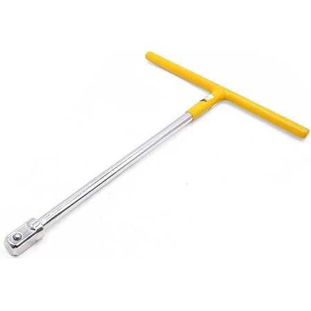 Amazon.com: uxcell Yellow Silver Tone 1/2" Square Drive T Handle Wrench ...