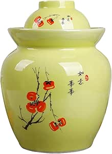 Amazon.com: QPZK Yellow Traditional Chinese Porcelain Pickle Jar ...