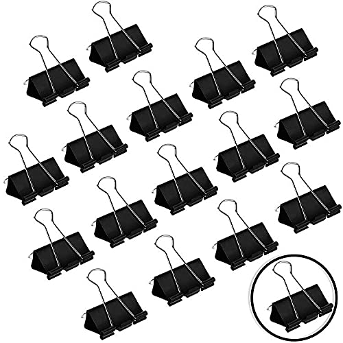 Baraky 72 PCS Binder Clips, Medium Small Size Binder Clips 25 mm, Black ...