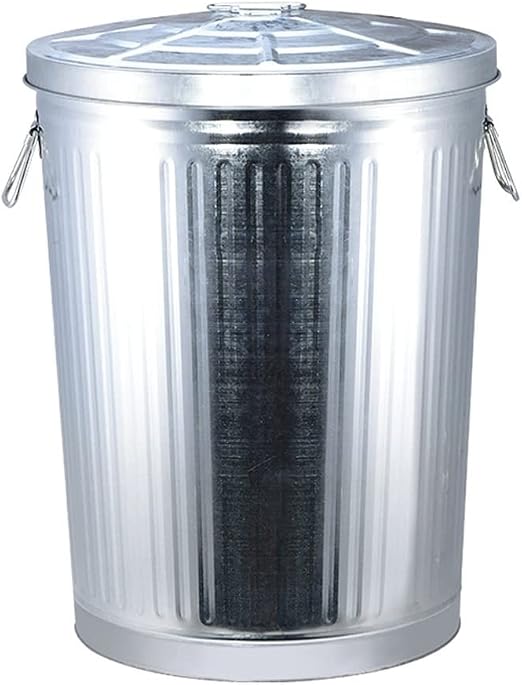Amazon.com: ARZARF Outdoor Garbage Can Indoor and Outdoor Silver ...