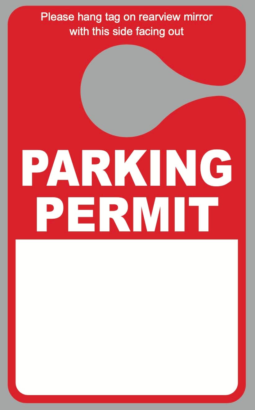 Amazon.com : 50 Pack 3 x 5 inch Red Plastic Parking Permit Hang Tag ...