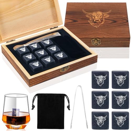 Amazon.com: FoldTier 12 Pcs Whiskey Rocks Gift Set 9 Highland Cow ...