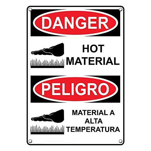Amazon.com: Weatherproof Plastic Vertical OSHA Danger Hot Material ...