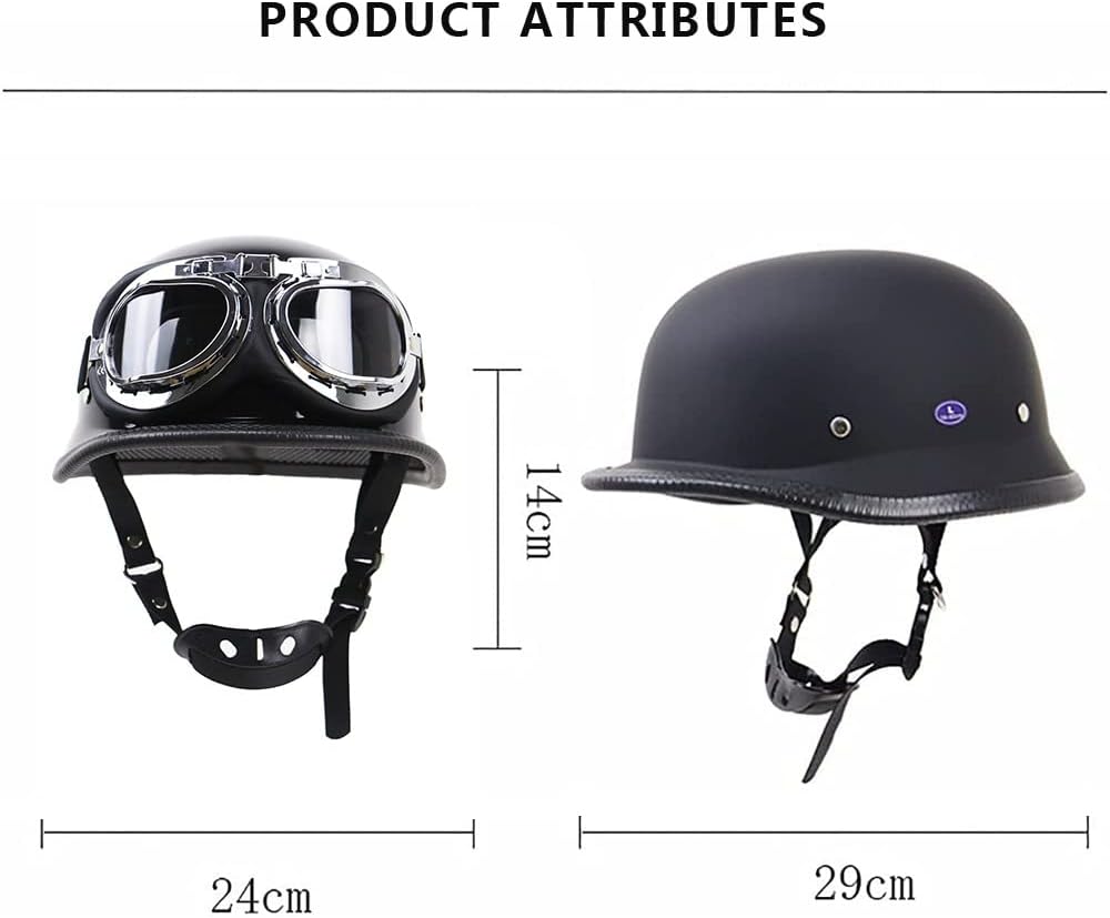 Buy Letetexi Vintage Open-Face Motorcycle Helmet with Goggles ECE ...