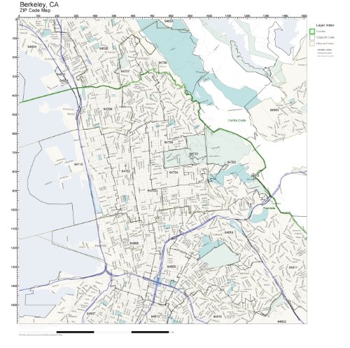 ZIP Code Wall Map of Berkeley, CA ZIP Code Map Laminated: Amazon.com ...