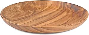 Amazon.com | The Islander Group Acacia Wood Round Dining Plate 1" x 10 ...