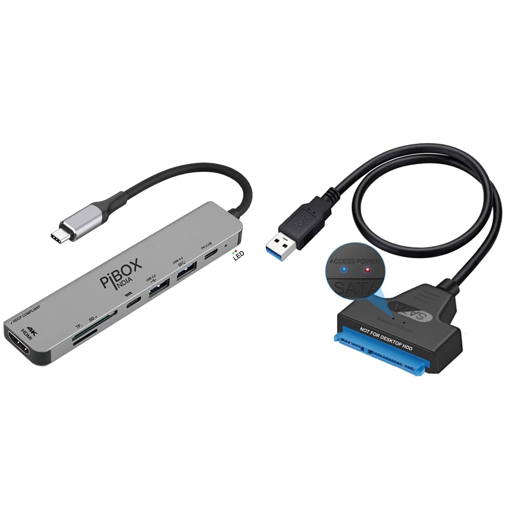 PiBOX India - USB C Hub Dock- 7 in 1 with 4K 30HZ HDCP Compliant ...