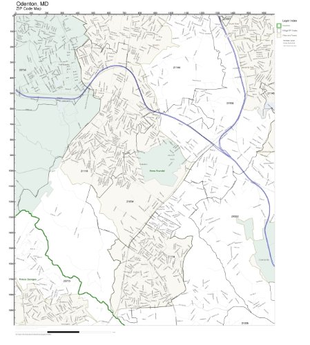 ZIP Code Wall Map of Odenton, MD ZIP Code Map Laminated: Amazon.com ...