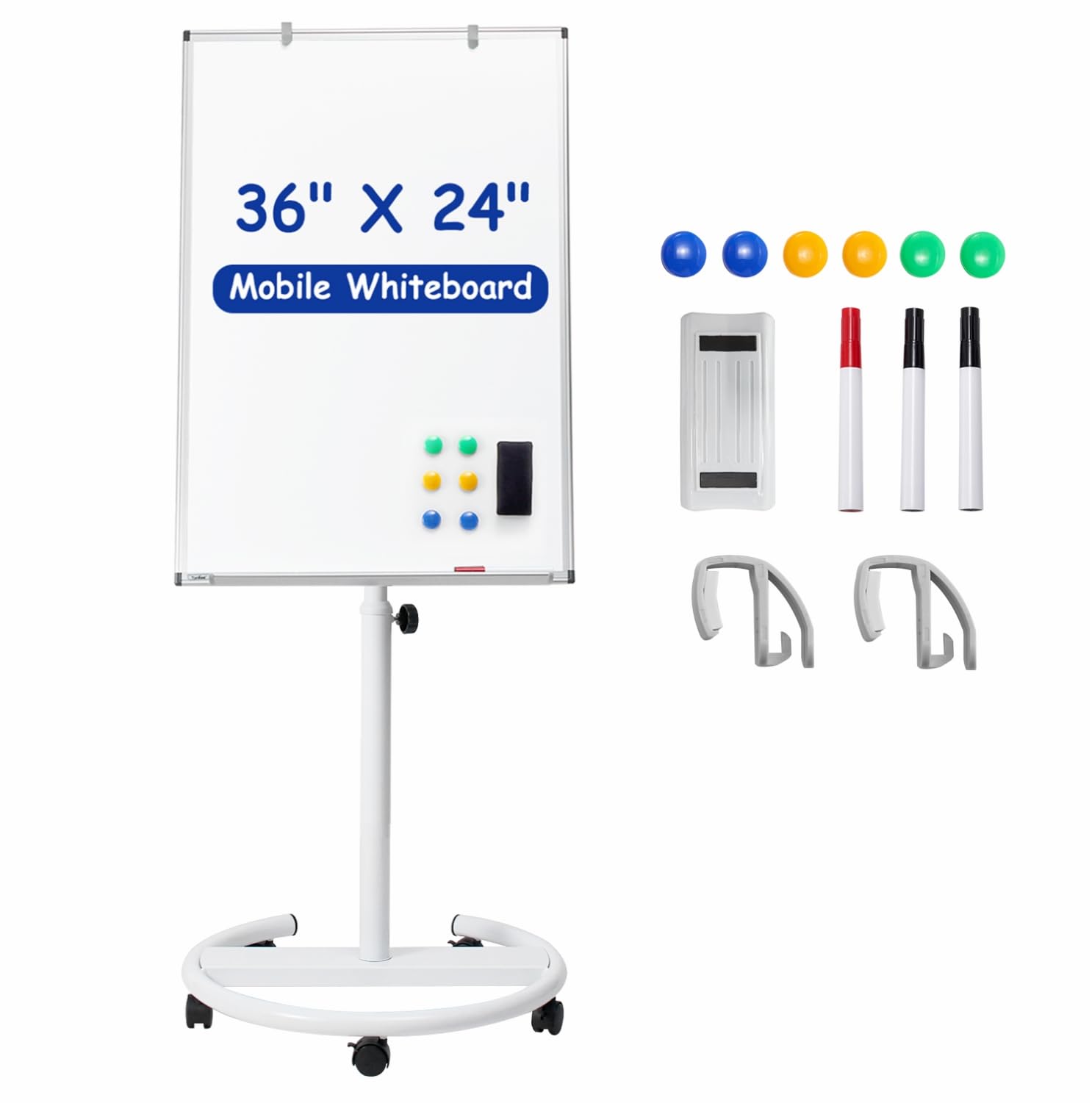 Snapklik.com : Mobile Whiteboard, 36x24 Inches Standing White Board On ...