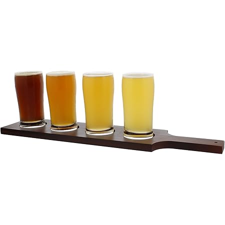 Amazon.com | Houseables Beer Flight Board, Tasting Kit, 13”X8”, Set Of ...