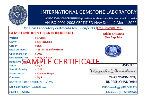Buy Astro Cart Srilankan Neelam Stone Original Certified 7.25 Ratti/ 6. ...