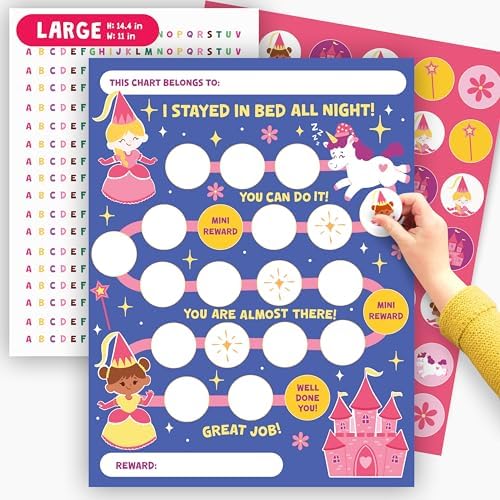 Amazon.com: Sleep Reward Charts for Children Girls - Princess Reward ...