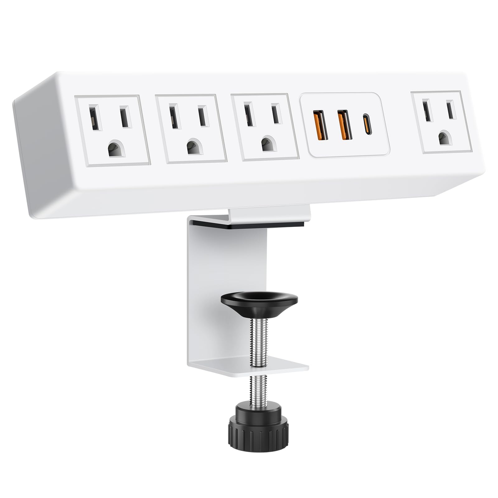 Snapklik.com : CCCEI White Desk Clamp Power Strip