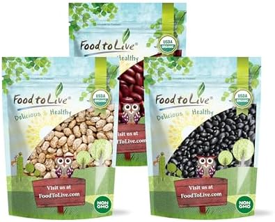 Amazon.com : Organic Dry Beans Bundle, 3 Pack – Organic Black Beans (5 ...