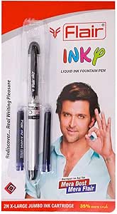 Flair Inky Liquid Ink Fountain Pen With Cartridge - Black: Buy Online ...