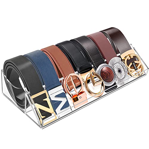 Acrylic Belt Organizer, FODIENS 7 Compartments Belt Storage Holder for ...