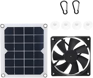 HSRG 10W Solar Extractor Fan, Outdoor Solar Power Panel Exhaust Fan USB ...
