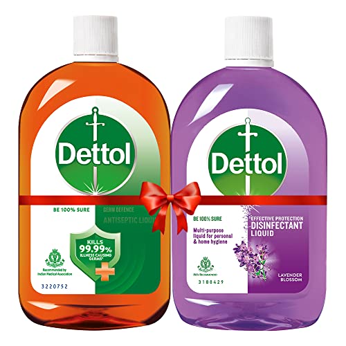 Buy Dettol Antiseptic Disinfectant liquid for First aid, 1L and Dettol ...
