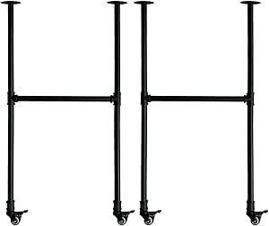 Amazon.com: IFYISUN Industrial Pipe Table Leg Set with Casters,Black ...