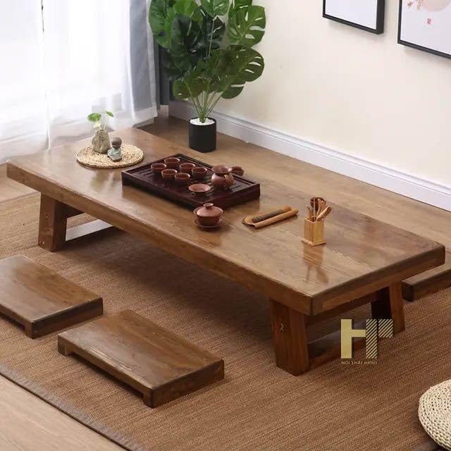 OGESTA Solid Sheesham Wood Coffee Table Set with Benches, 118 cm x 60 ...