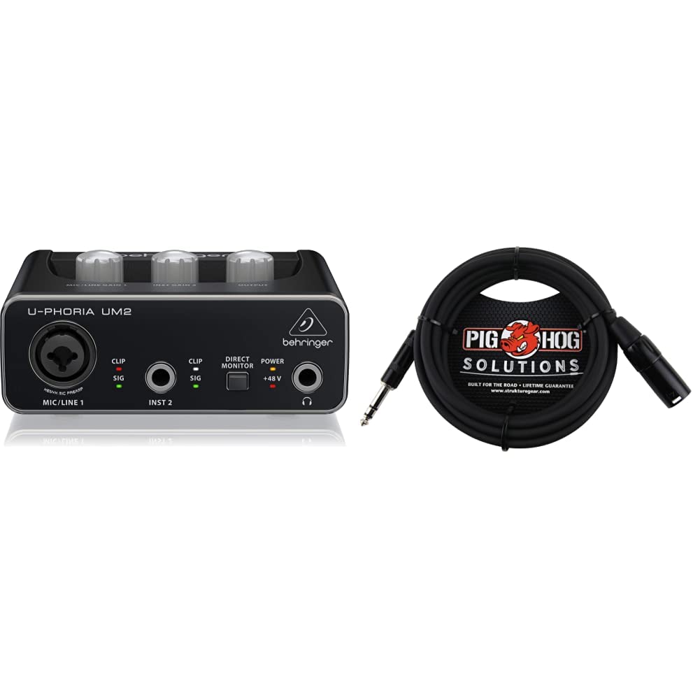 BEHRINGER Audio Interface 1x XLR/TRS 1x 1/4" 2X RCA USB, Black 1 ...