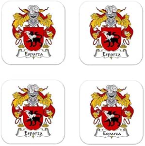 Amazon.com: Esparza Family Crest Square Coasters Coat of Arms Coasters ...