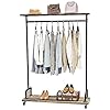 Amazon.com: OLDRAINBOW Industrial Pipe Clothing Rack on Wheels,Rolling ...
