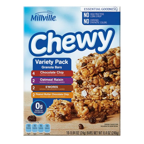 Amazon.com: Generic Millville Variety Pack Chewy Bars: Peanut Butter ...