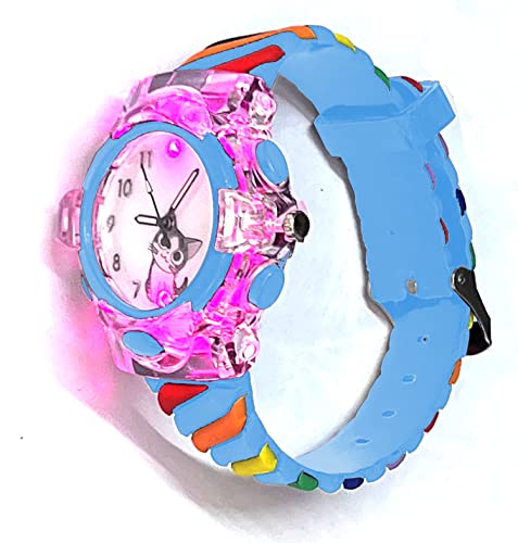 Time Up Analog Dial Rainbow Strap Disco Light Cartoon Dial Limited ...