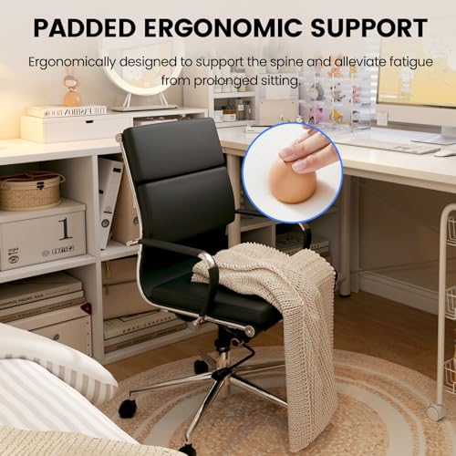 Snapklik.com : GTPOFFICE Ribbed Office Desk Chair Mid-Back Ergonomic Chair