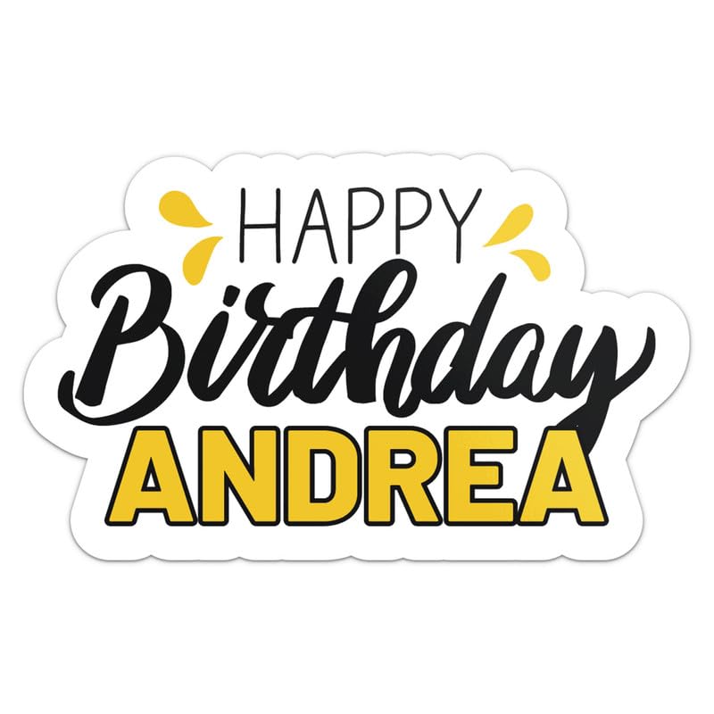 Amazon.com - Happy Birthday Andrea Name Sticker - Waterproof Vinyl ...