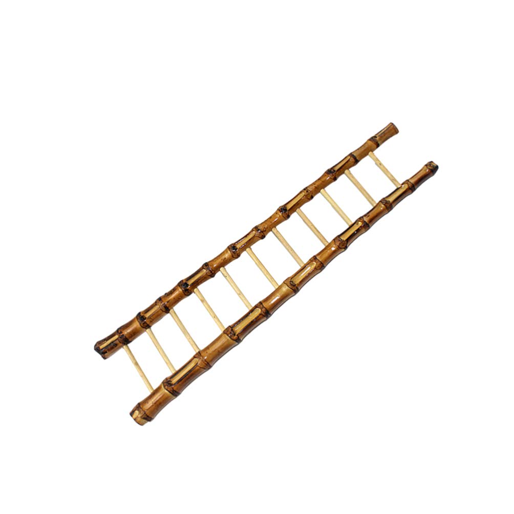 Buy Cabilock Mini Wood Ladder Retro Bamboo Ladder Small Garden Yard ...