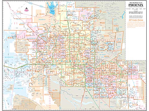 Metropolitan Phoenix Arterial and Collector Streets Jumbo ZIP Wall Map ...