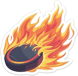 Amazon.com - Generic Fire Hockey Puck Sticker - Waterproof Vinyl Decal ...