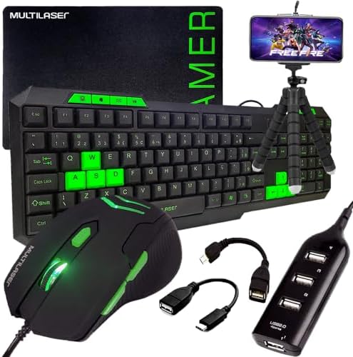 Kit Mobilador Gamer Para Celular Teclado Gamer + Mouse óptico + Hub Usb ...