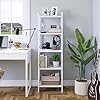 Amazon.com: HITNET 5 Tier Bamboo Shelf, Tall Narrow Bookcase, Freestanding Bathroom Storage Unit ...