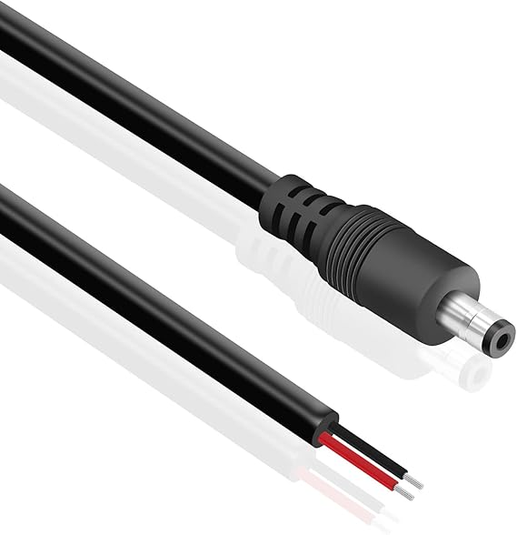 Amazon | Mauknci DC電源ケーブル 5.5x2.1mm オス DCジャック 16AWG 10A 大電流用 DCプラグ 0.5m+1m 2本セット | Mauknci | 電源ケーブル