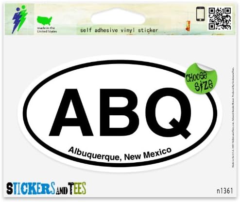 Amazon.com - ABQ Albuquerque New Mexico Oval Vinyl Car Bumper Window ...